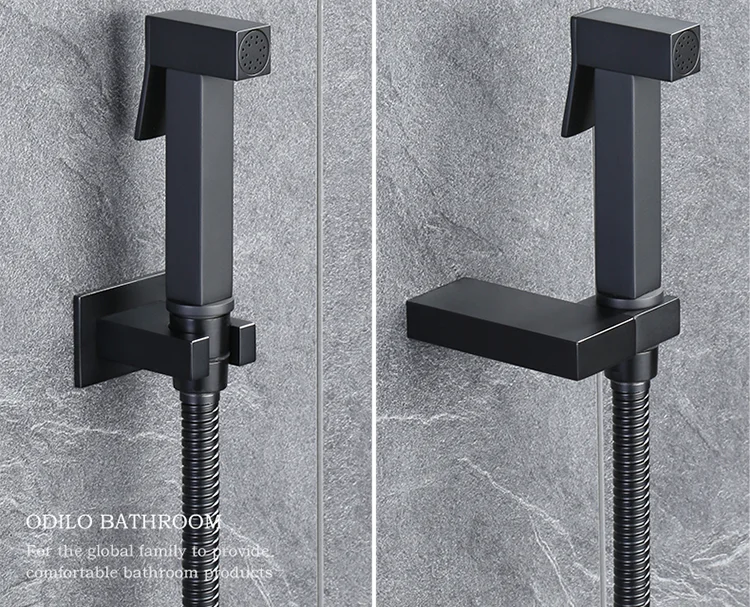 Black Color Bathroom Brass Handheld Bidet Sprayer Shattaf
