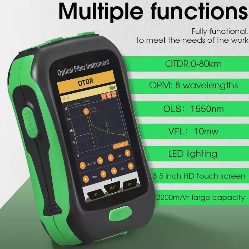 Mini Otdr Touchable Screen Active 80km Built-in Opm/vfl/ols/led ...