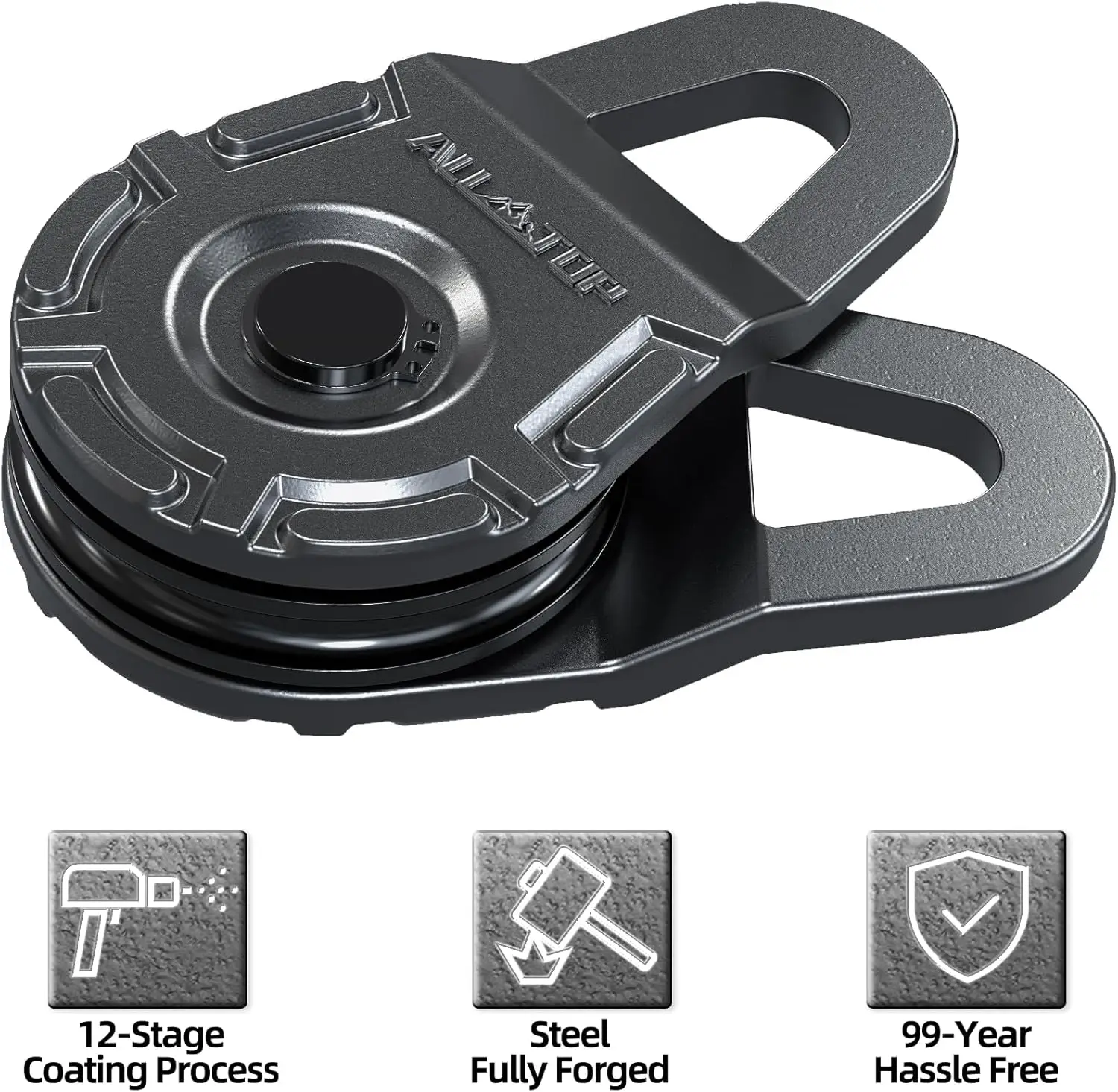 12Tons Heavy Duty Recovery Winch 4x4 Snatch Pulley Block Forged Snatch ...