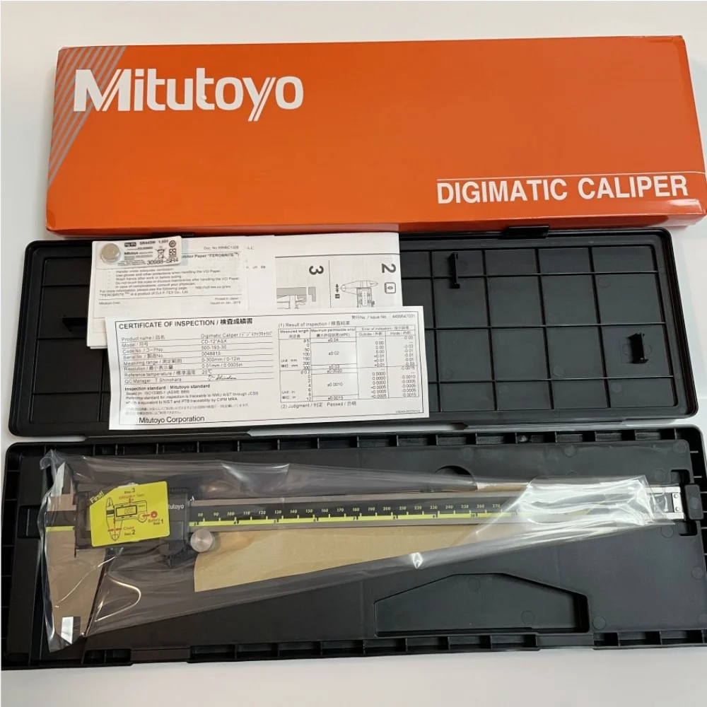 Mitutoyo Original 500-193-30 Digital Caliper, Stainless Steel, 0-300mm ...