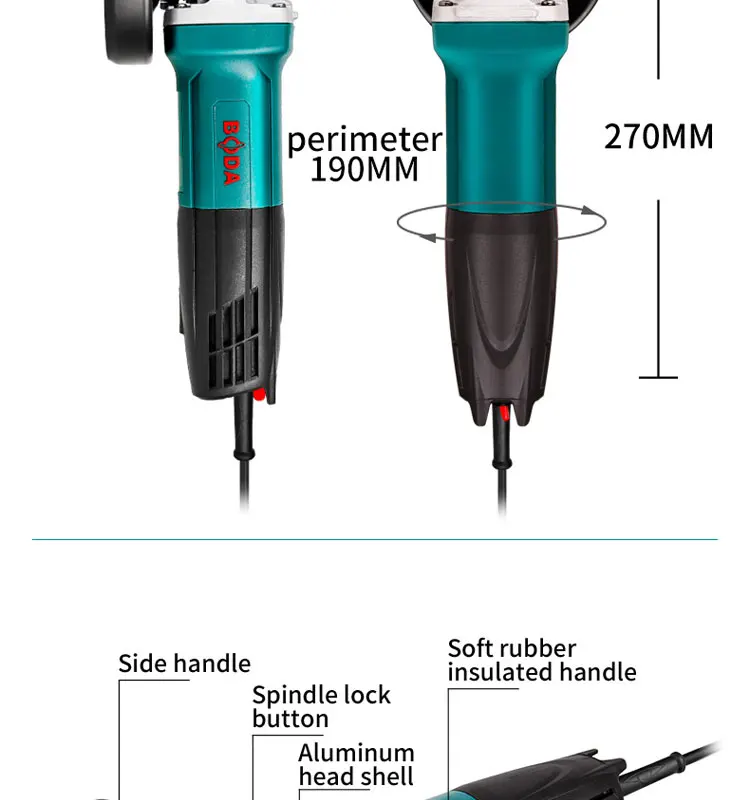 Boda Power Tools Hand Grinding Machine Polisher Household 4 Inch Mini ...