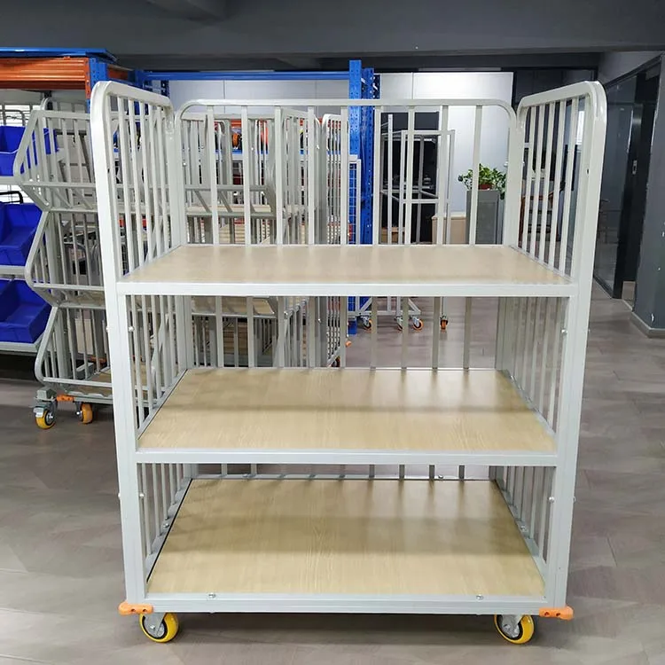 Two Layer Cutting Car Industrial Trolley Fabric Rack Loose Packing Car ...