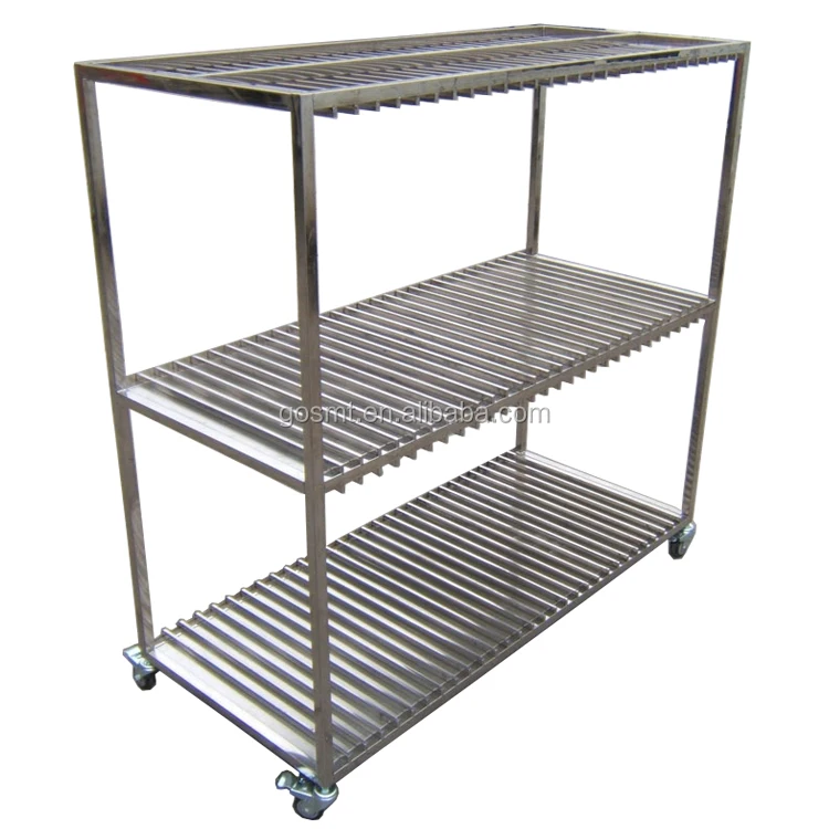 Anti Static Stainless Steel Stencil Storage Cart Trolley SMT Stencil ...