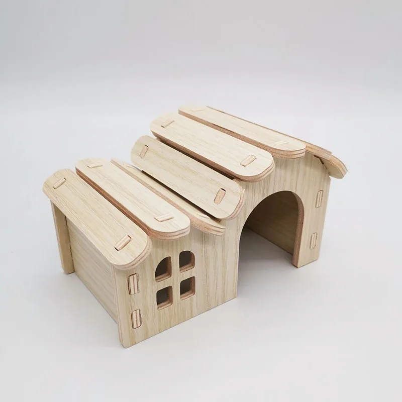 Wholesale Small Animal Supplies Solid Wood Hamster House with Swing ...