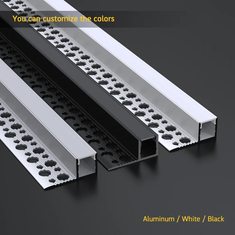14mm Width Slim U Shape Plaster-in Drywall Extrusion Strip LED ...