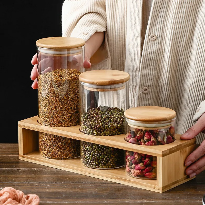 Glass Kitchen Storage Jar Sets, Glass Jar Set of 3| Alibaba.com