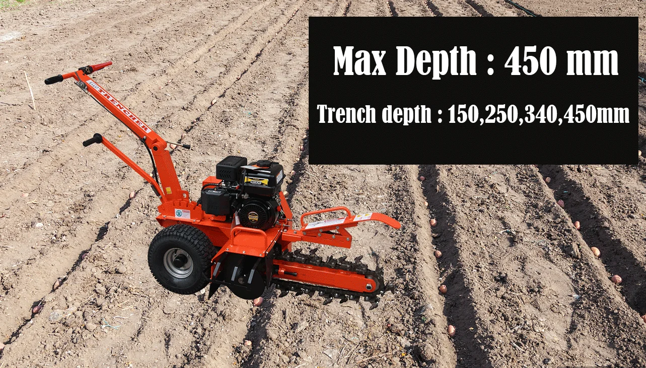 K-MAXPOWER 450MM Mini Cable Trencher - High Safety & Efficiency