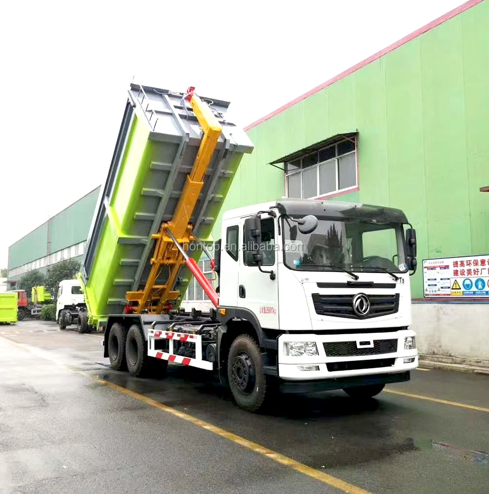 6x4 New Dongfeng 25m3 Hydraulic Detachable Container Garbage Trucks ...