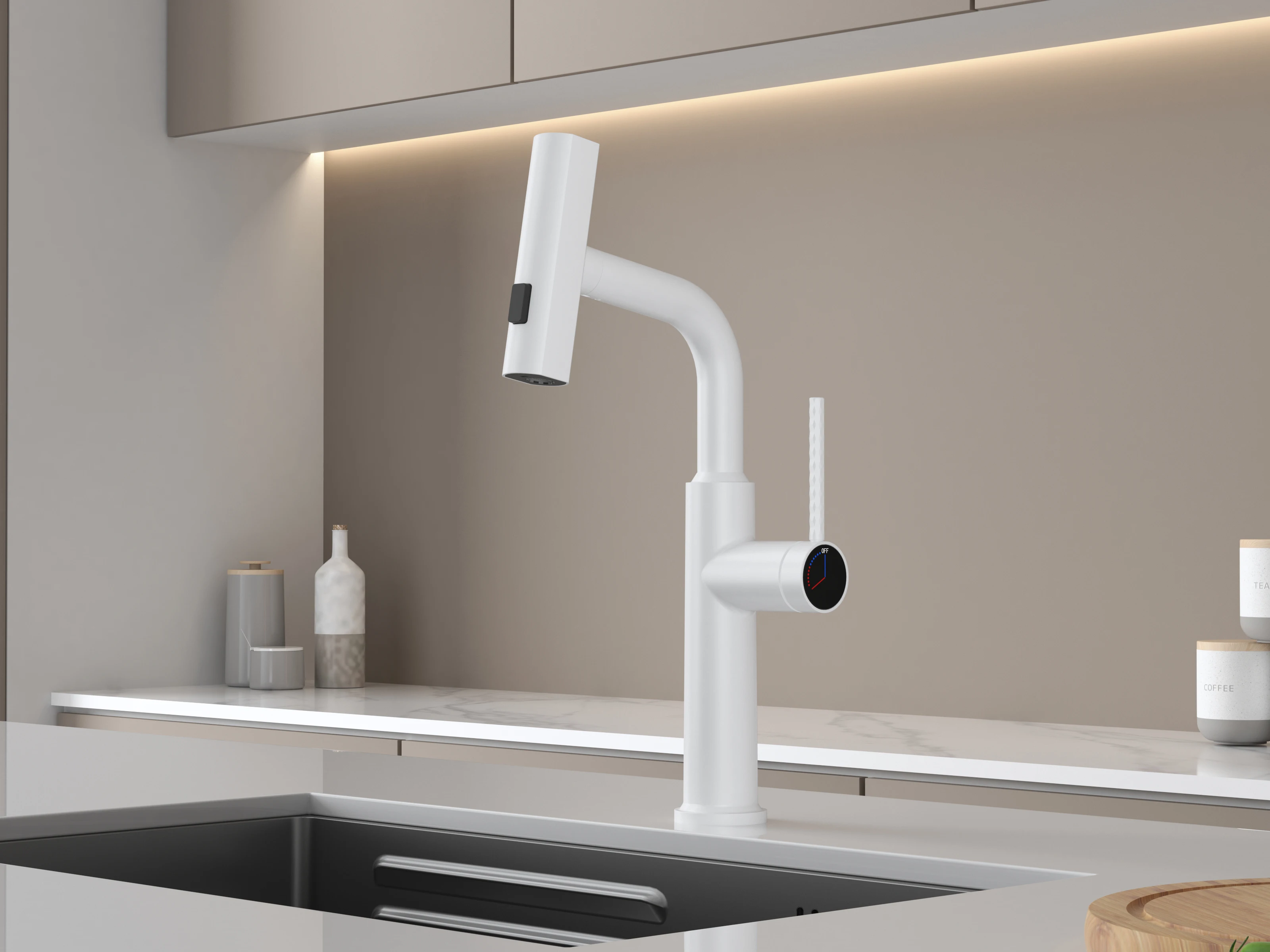 Intelligence Waterfall Kitchen Faucets Smart Stainless Steel Swivel ...