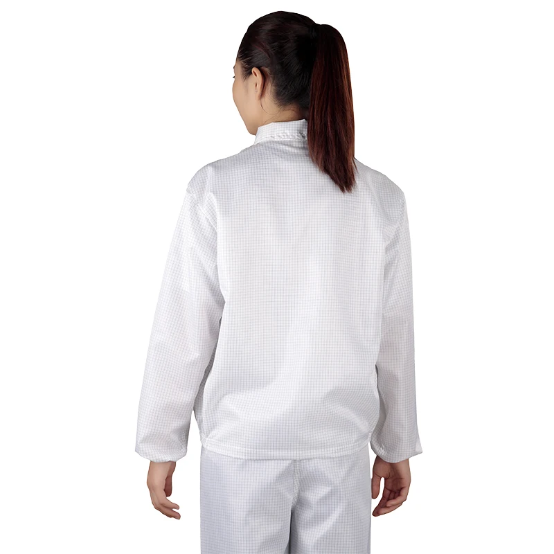 Anti Static Woven Polyester Fabric White Coat Esd Short Jacket For ...