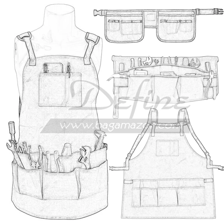 Adjustable Gardener Working Tool Apron Durable Neoprene Gardening Apron ...