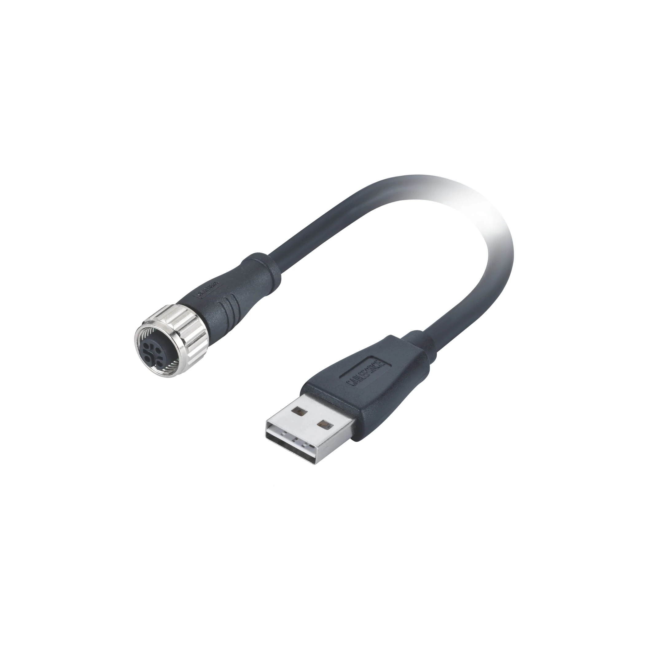 Waterproof M12コネクタメス4pinにusb 2.0オスコネクタ成形による28awg * 2p + 24awg * 2c Pvc ...