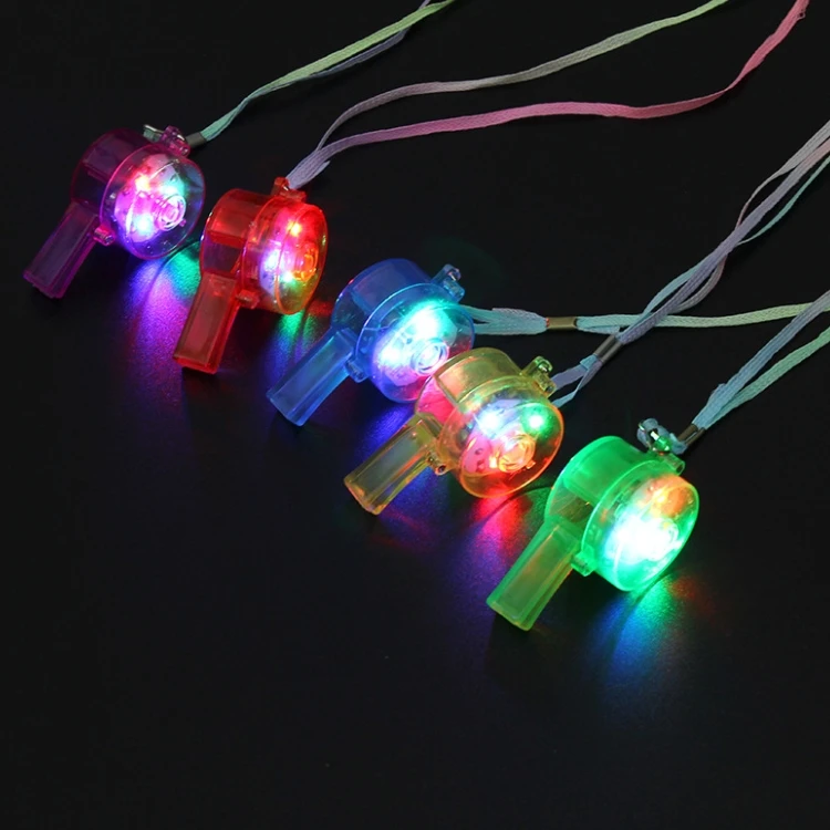 Factory Price Round Cheer Colored Led Party Whistle Led Glow In The ...