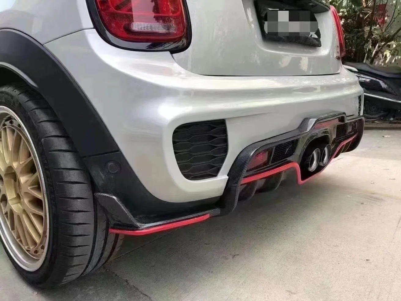 For Mini F56 F57 Cooper JCW Real Carbon Fiber Rear Lip Bumper Bar ...