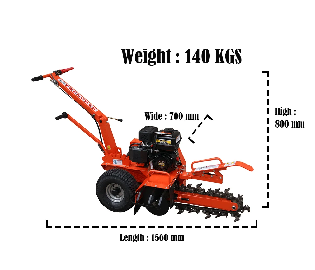 K-MAXPOWER 450MM Mini Cable Trencher - High Safety & Efficiency