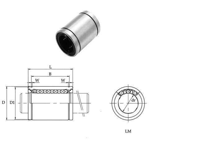 Japan Thk Linear Motion Bushing Ball Bearing 30x45x64mm Lm30uu - Buy ...