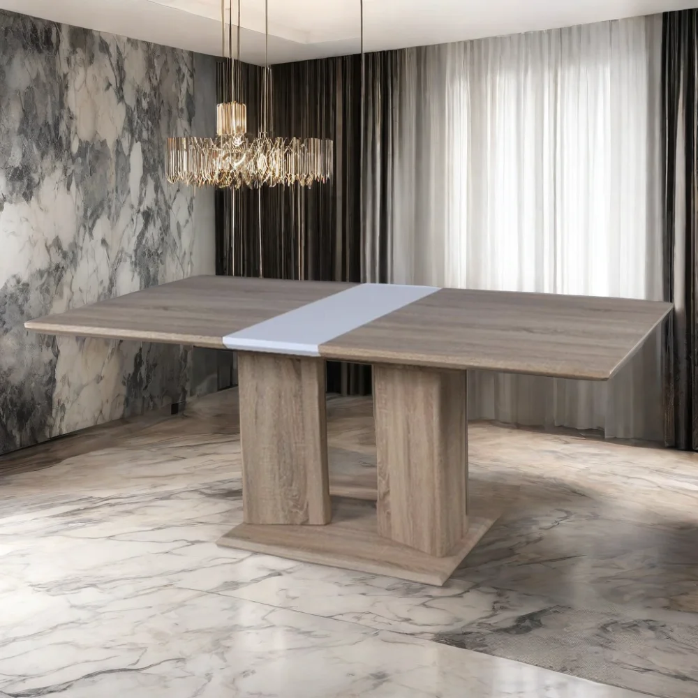 Modern Retractable Dining Table For Home Living Room Medium Density ...