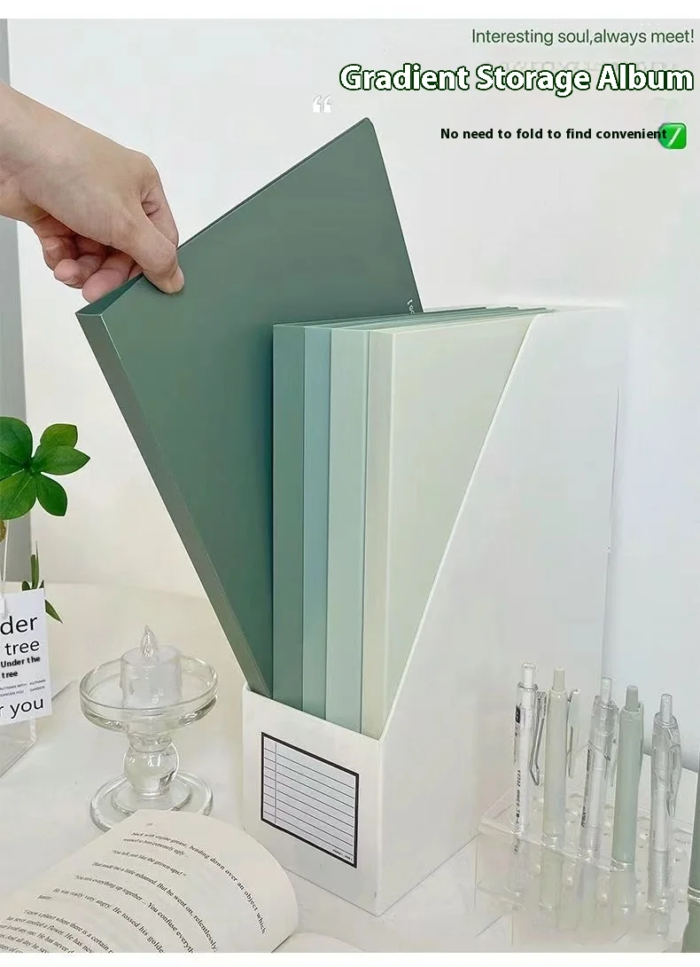 Xiaohongshu Style A4 Document Folder Large Capacity Gradient Color ...