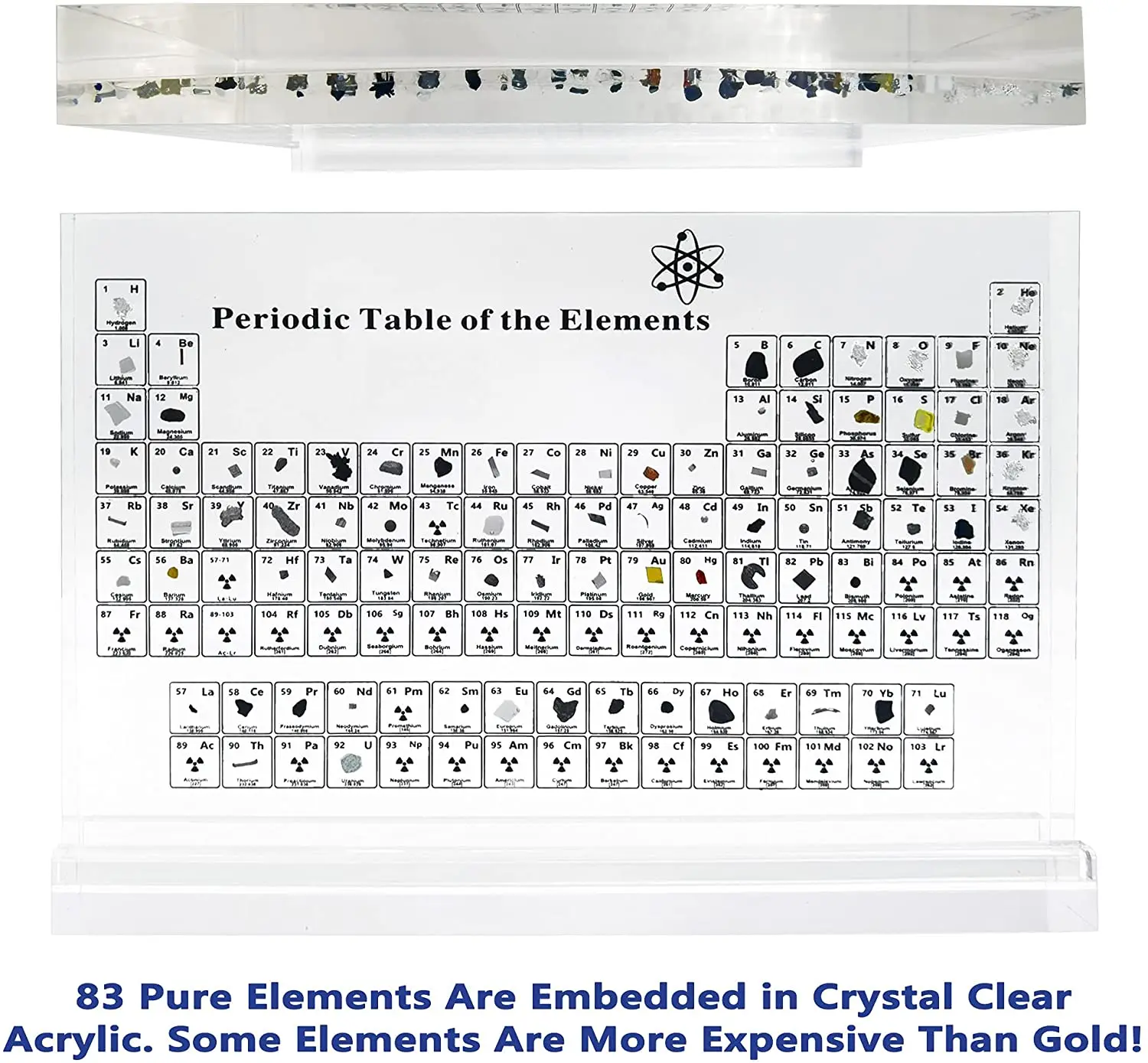Clear Acrylic Periodic Table Display With Real Elements Teaching School ...