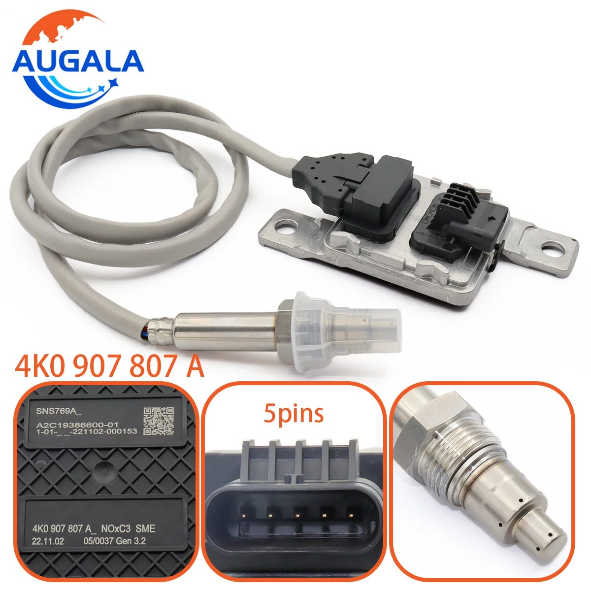 Augala Nitrogen Oxide Nox Sensor For Audi A6 C8 Nox Sensor 4k0907807d ...