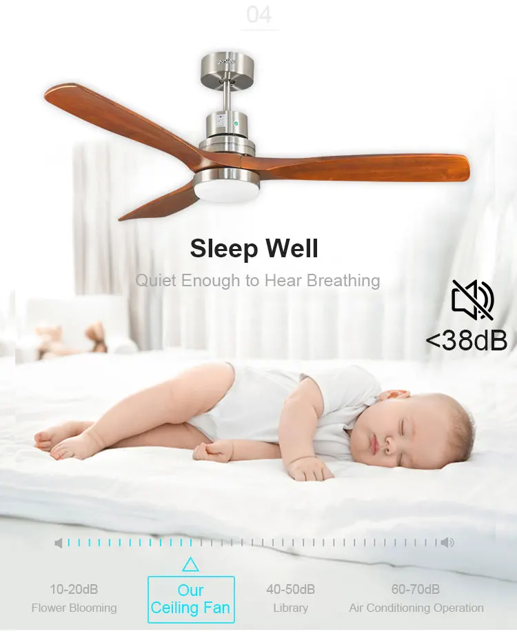 1stshine Ceiling Fan Designer New Design Silver Ionizer Wood Decorative ...