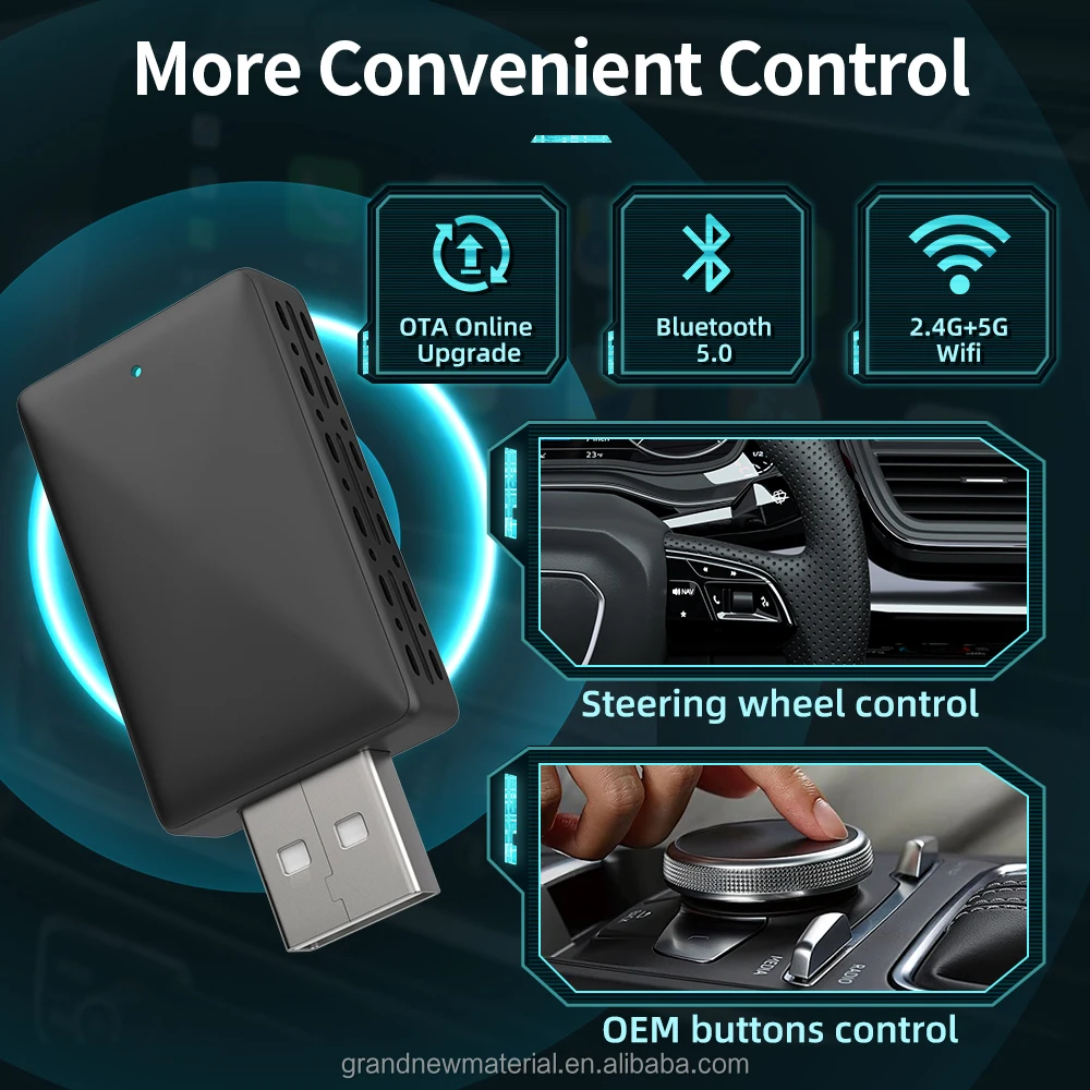 Wireless Carplay Adapter by Grandnavi - Smart & Universal