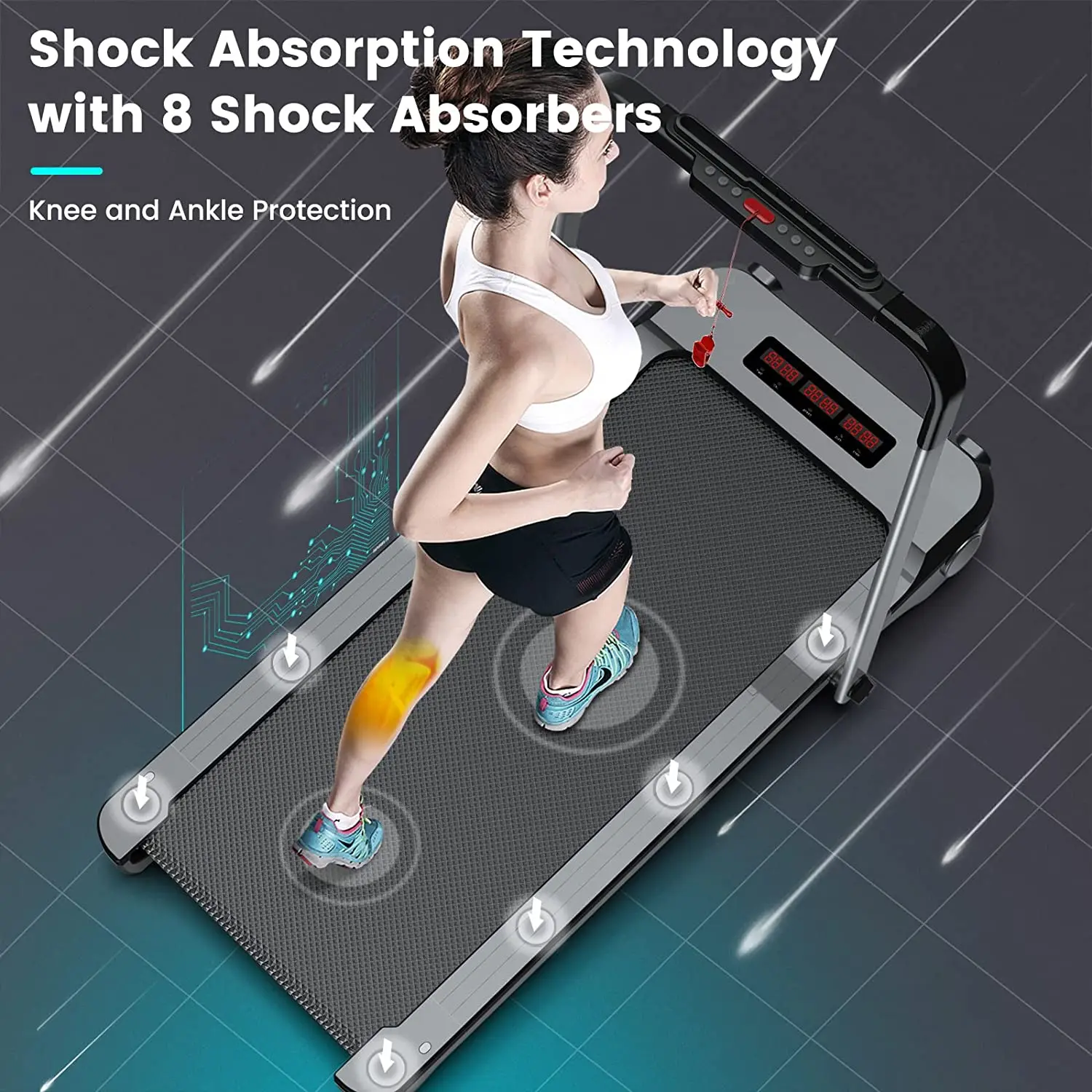 2 In 1 Under Desk Motorized Electric Treadmill Life Fitness Running ...