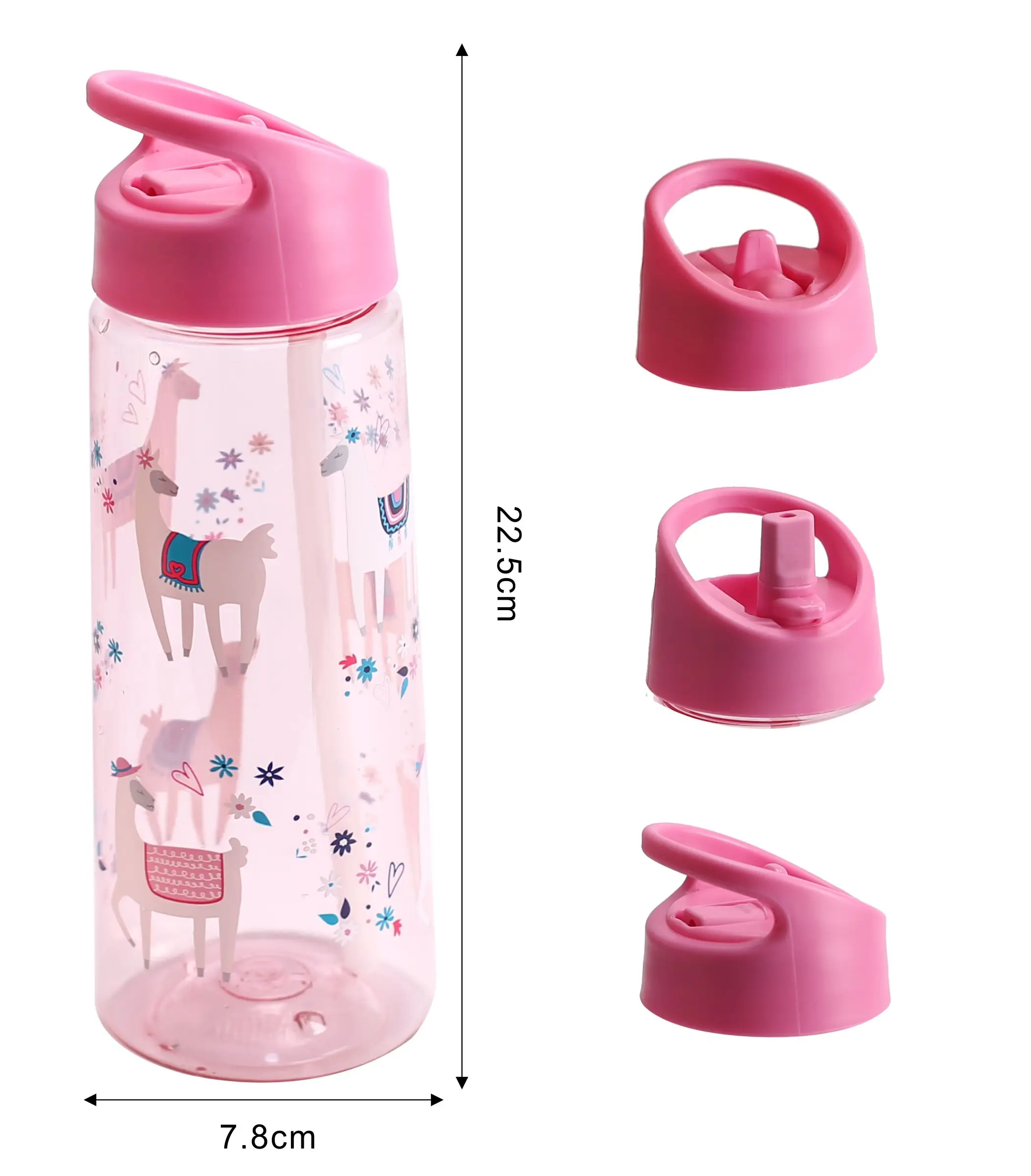 Bpa Free 650ml Flip Straw Lid Plastic With Handle For School Kids Straw ...