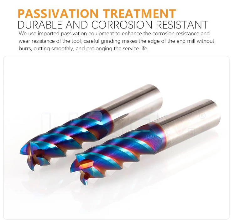 Cnc Milling Cutter Hrc65 Altisin Nano-blue Coating Solid Carbide ...