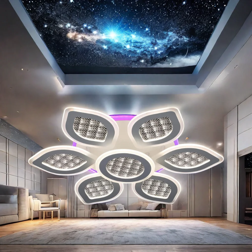 Luxury Smart Ceiling Light - Modern LED Living Room Decor