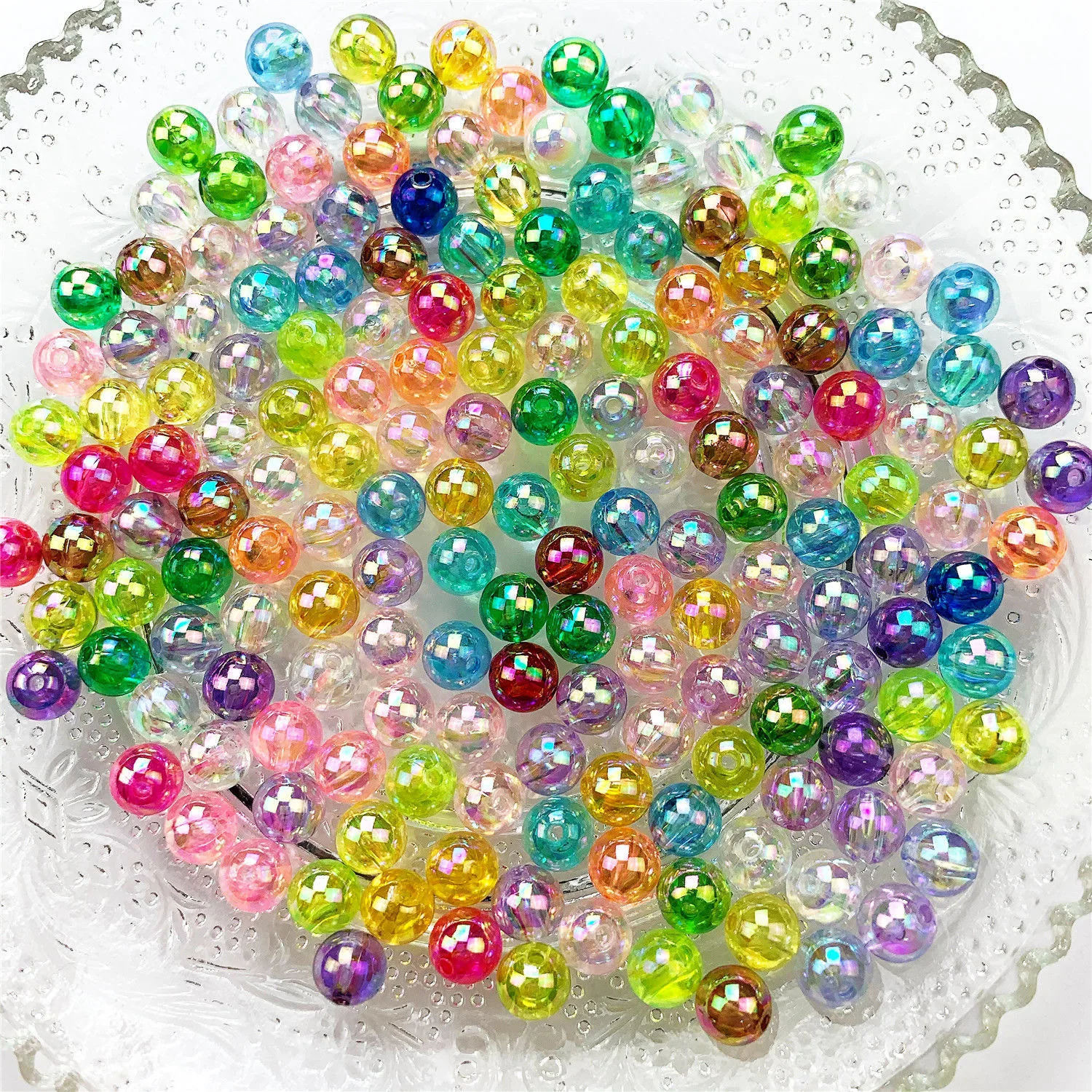 Colorful AB Magic Pearl Bubble Impersonating Pearl Straight Hole ...