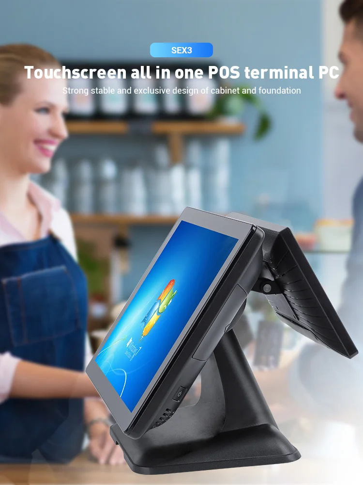 Retail POS PC Machine System Hardware Dual Touch Screen