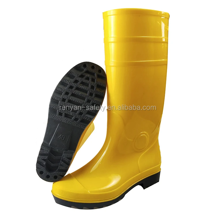 High Quality Yellow Pvc Rain Boots Without Steel Toe Without Steel ...