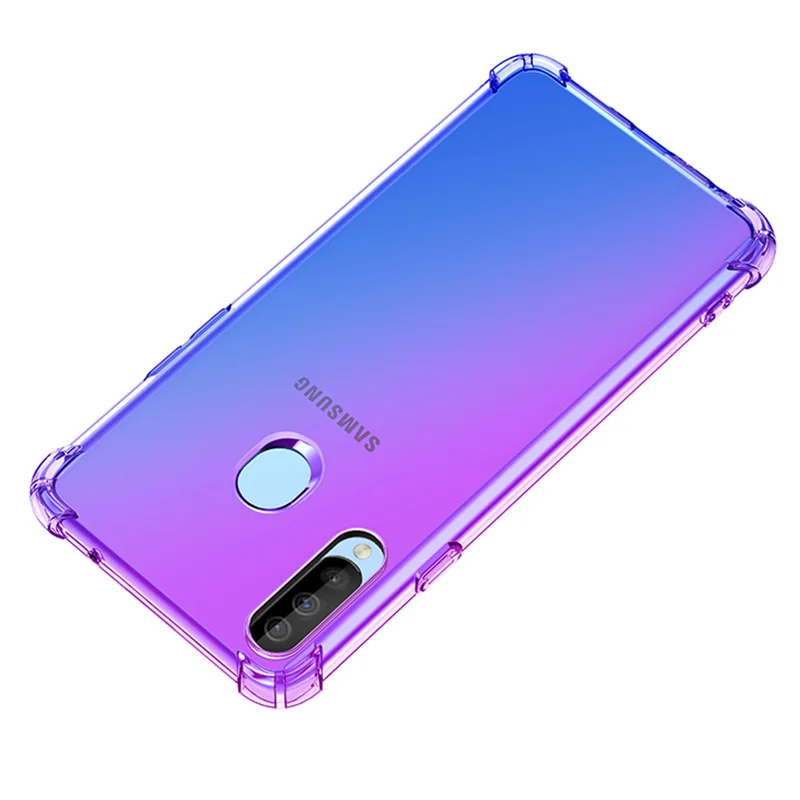 For Samsung Galaxy A20s Shockproof Slim Grip Gradient Color Change ...