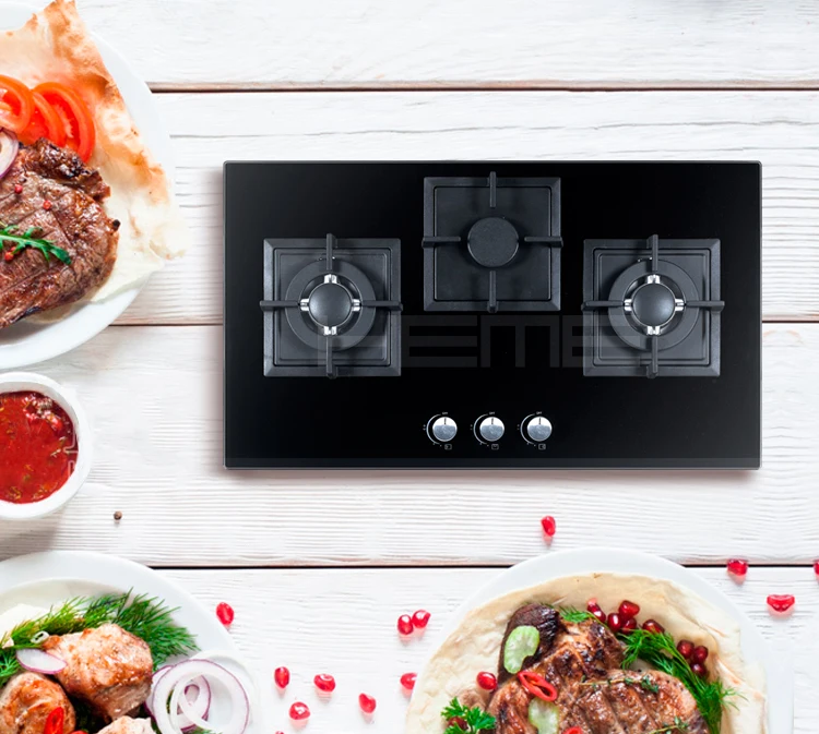 Built-in Gas Stove With 3 Burners/tempered Glass Gas Cooking Stove/80cm ...