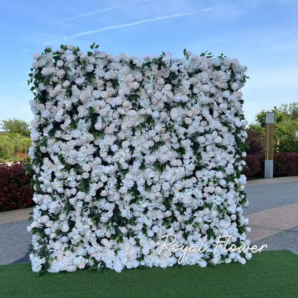5D Roll up Flower Wall Backdrop - Elegant Wedding Decor