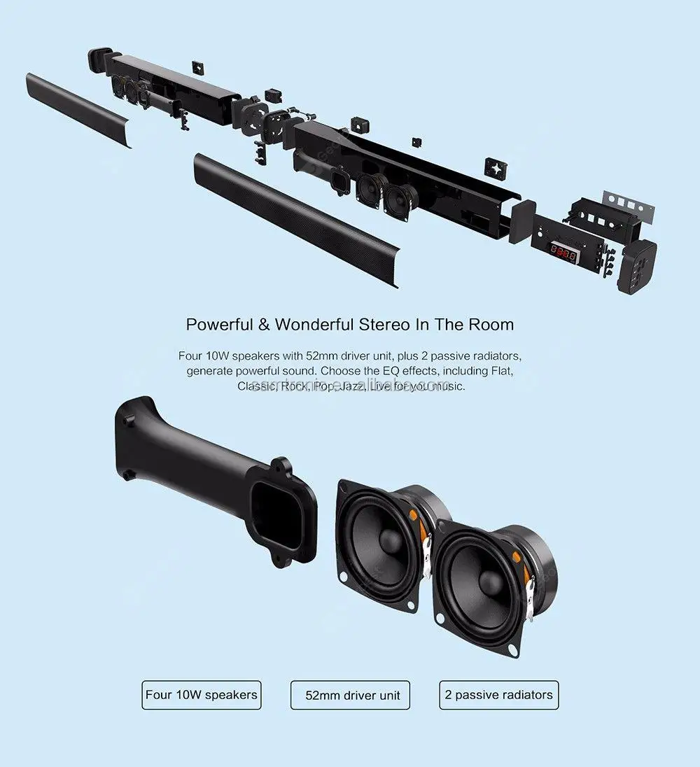 Samtronic 2.1CH Wireless Detachable Sound Bar for TV Surround Soundbar ...