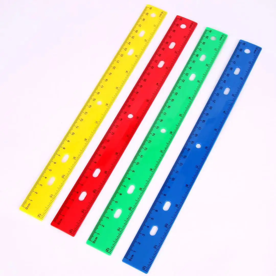 School 20/30cm Scale Plastic Ruler 12inch Colorful Straight Ruler ...