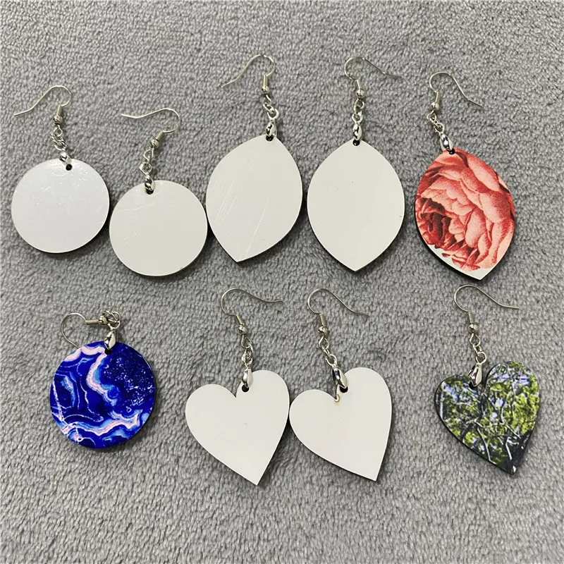 White Diy Sublimation Blank Sublimatable Mdf White Earrings Mdf ...