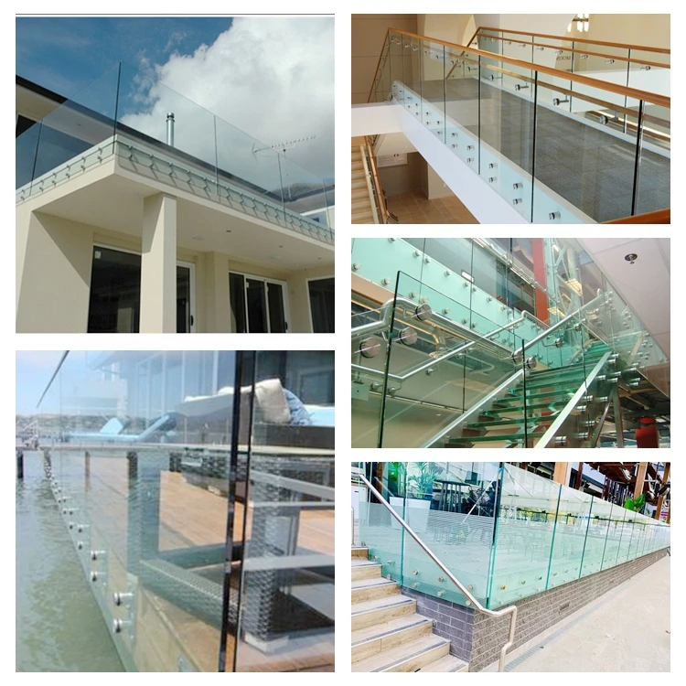 Outdoor Frameless Adjustable Glass Standoff Pin Clamp Bespoke Railing ...