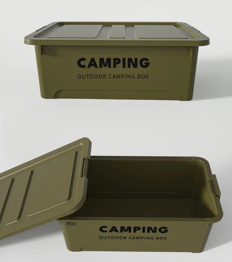 New Outdoor Camping With Lid Large Capacity Storage Box Camping Cookout ...