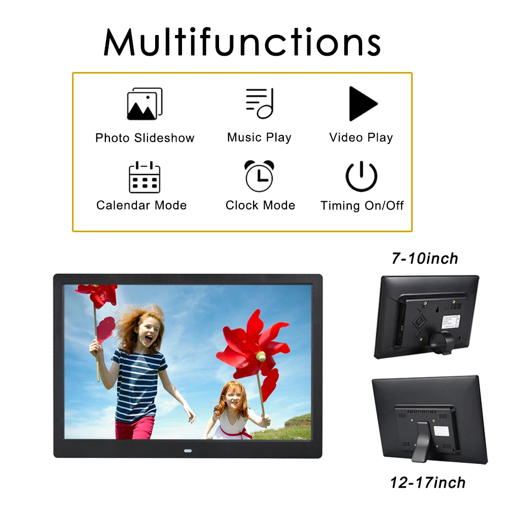 7 Inch Digital Photo Frame - Play Pictures & Videos