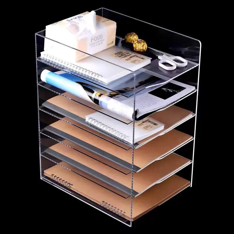 Custom Acrylic Stackable Letter Tray Waybill Receipt Book Clear Tray ...