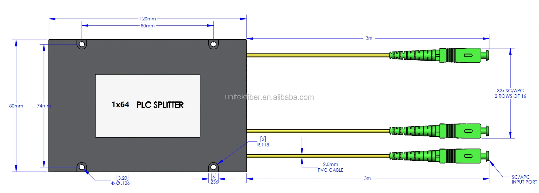 High Quality Fiber Plc Splitter Box With Mpo/mtp Connector Plc Cassette Splitter Pigtail Plc ...