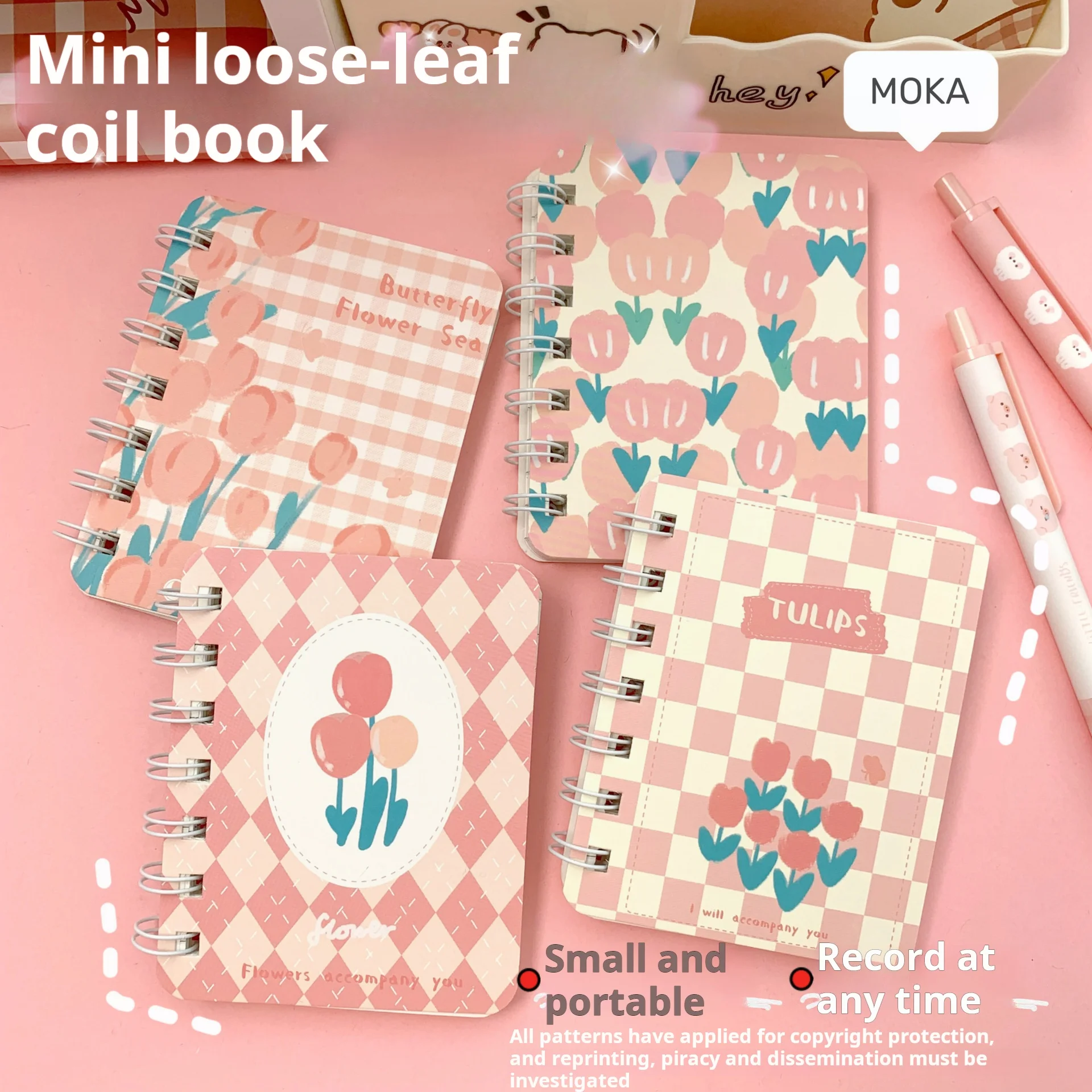 Wholesale Mini-Portable A7 Notebooks - Cartoon Ins Flower Series