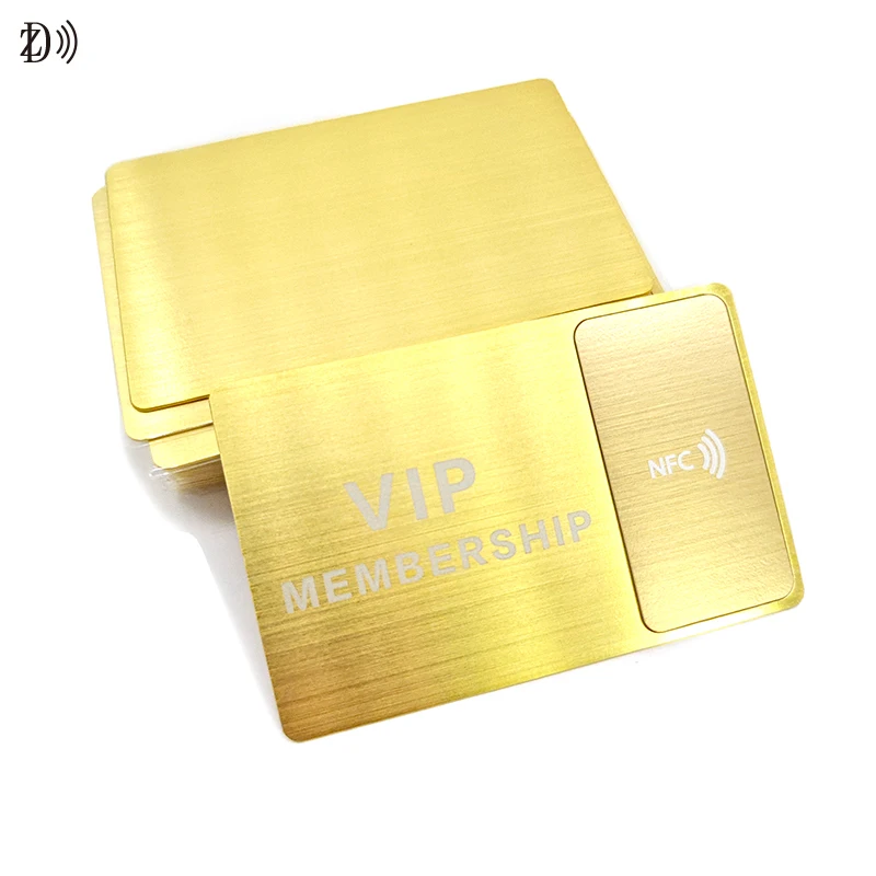 Brushed Gold RFID NFC Metal Card Membership Club Management NTAG 213 ...