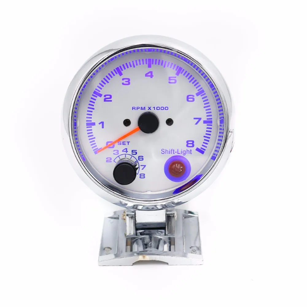 3.75inch 0-8000 Rpm Gauge 80mm Led Tachometer Car Meter With Shiftlight ...
