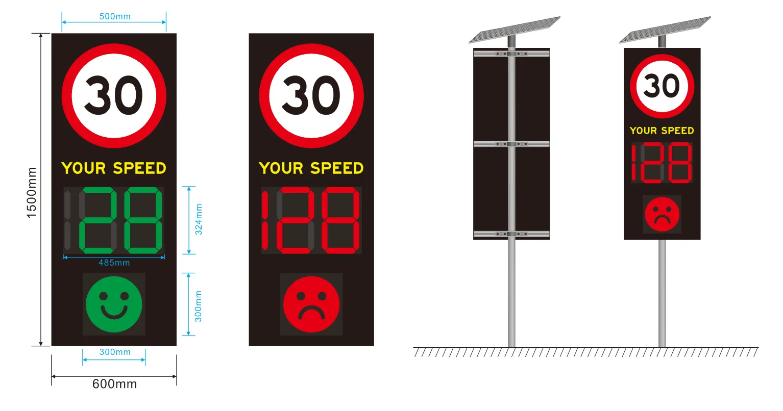 Digital Flashing Slow Down Road Speed Limited Sign Dynamic Radar Speed Display Led Signs - Buy ...