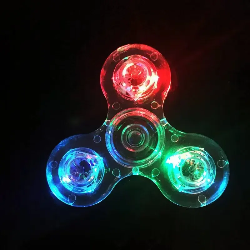 Luminous LED Light Fidget Spinner Glow in Dark Hand Top Spinners EDC ...