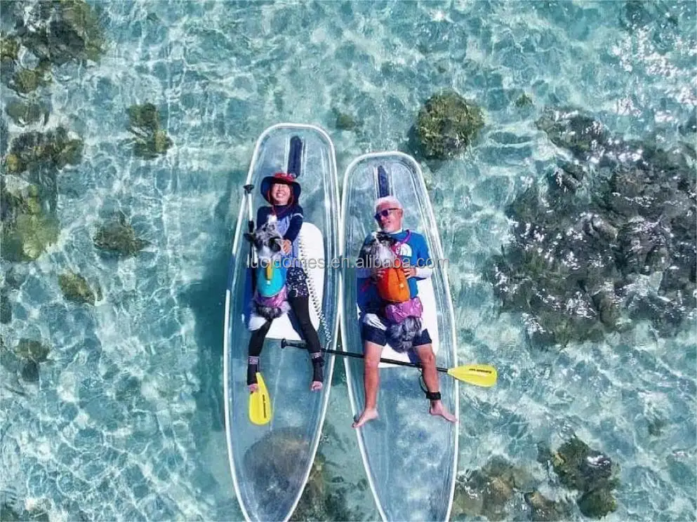 Lucidomes clear SUP Paddle Board Bottom Surfing Paddle PC Glass Bottom ...